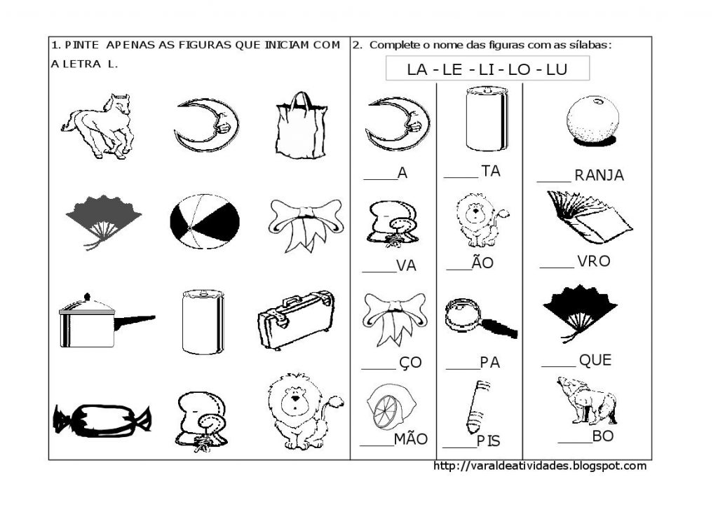 Atividades com a Letra L