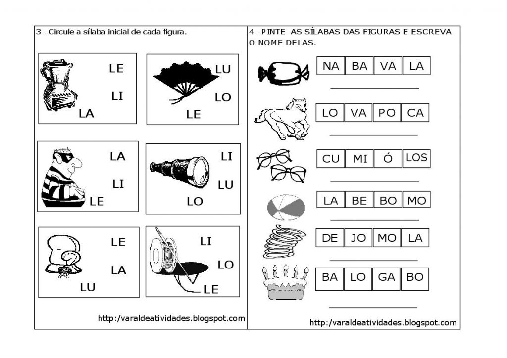 Atividades com a Letra L