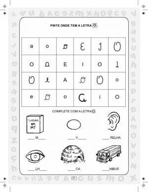 Atividades com a Letra O