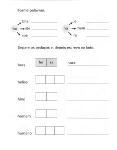Atividades com a Letra H