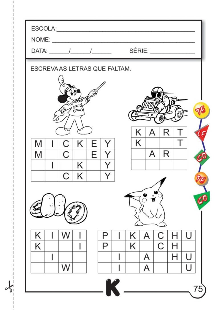 Atividades com a Letra K