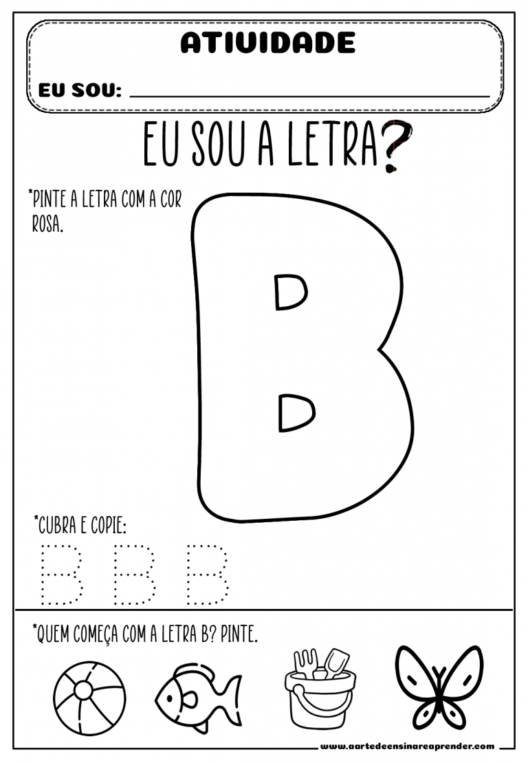 Atividades com a letra B prontas para imprimir